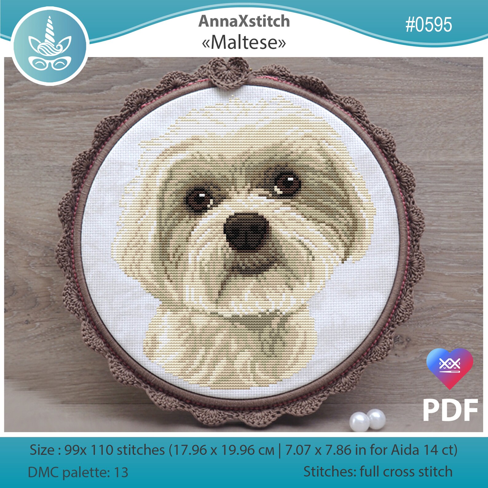 Maltese Dog Counted Cross Stitch Pattern Pdf. Modern Pet - Etsy