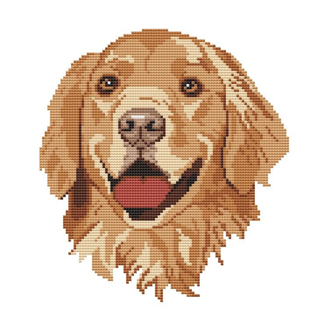 Golden Retriever Dog Counted Cross Stitch Pattern Pdf. Modern - Etsy