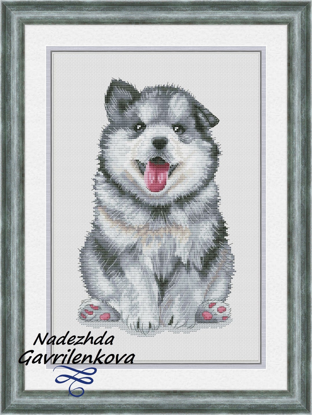 Husky Puppy. Cross Stitch Pattern. Cross Stitch Design. Digital. PDF ...