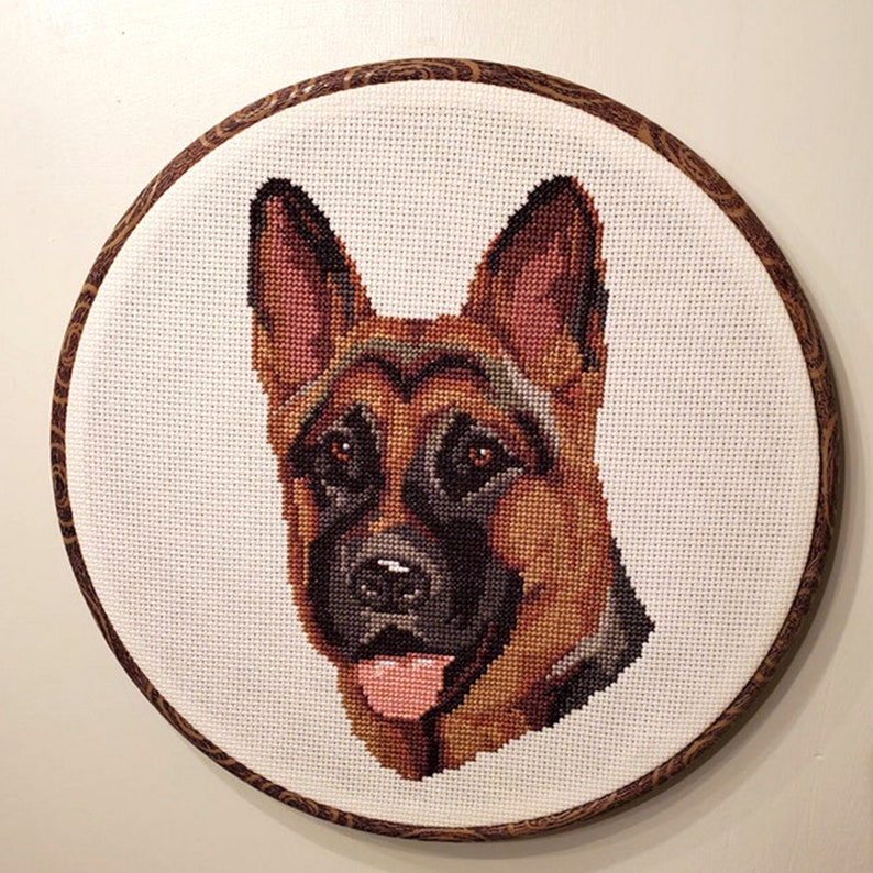 German Shepherd Dog Counted Cross Stitch Pattern Pdf. Modern - Etsy