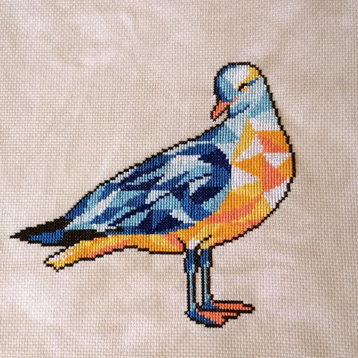 Ocean Bird Seagull Cross Stitch Pattern Pdf. Sea Geometric - Etsy