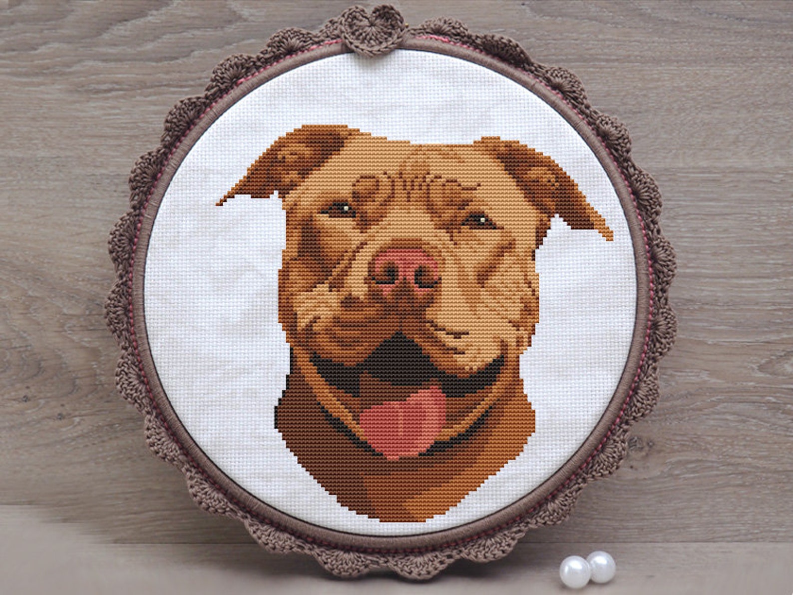 Pitbull Dog Cross Stitch Pattern Pdf. Modern Pet Memorial Gift - Etsy