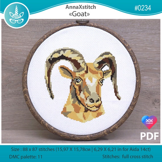 Woodland Goat Cross Stitch Pattern Pdf. Nursery Cross Stitch. - Etsy