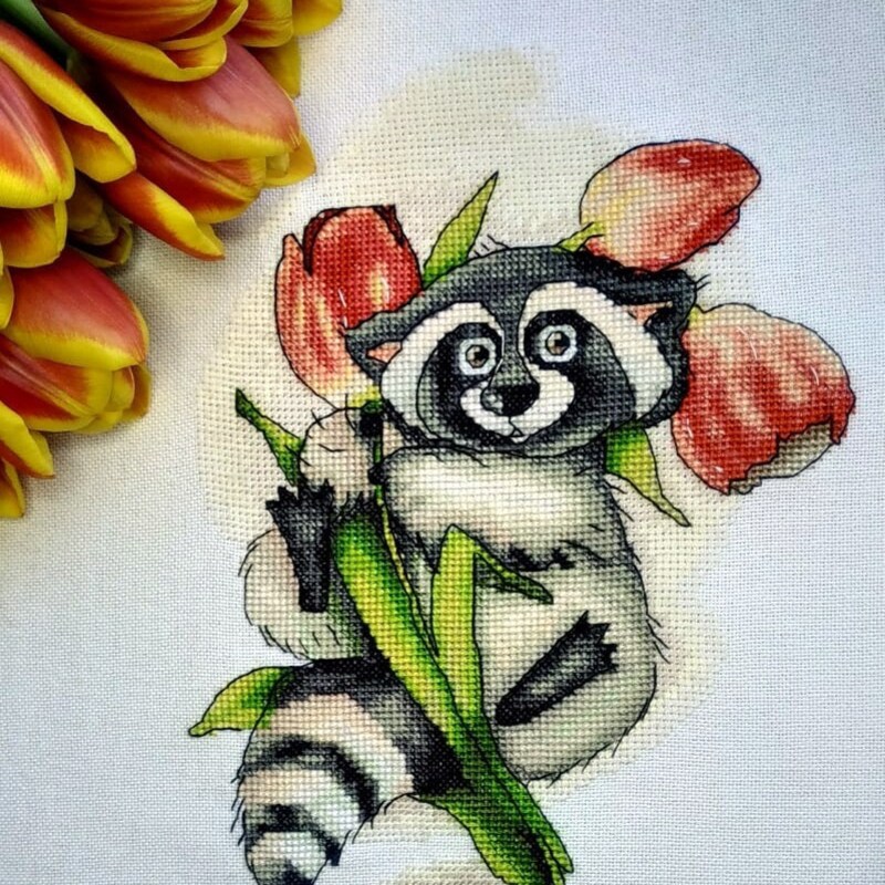 Raccoon Cross Stitch - Etsy