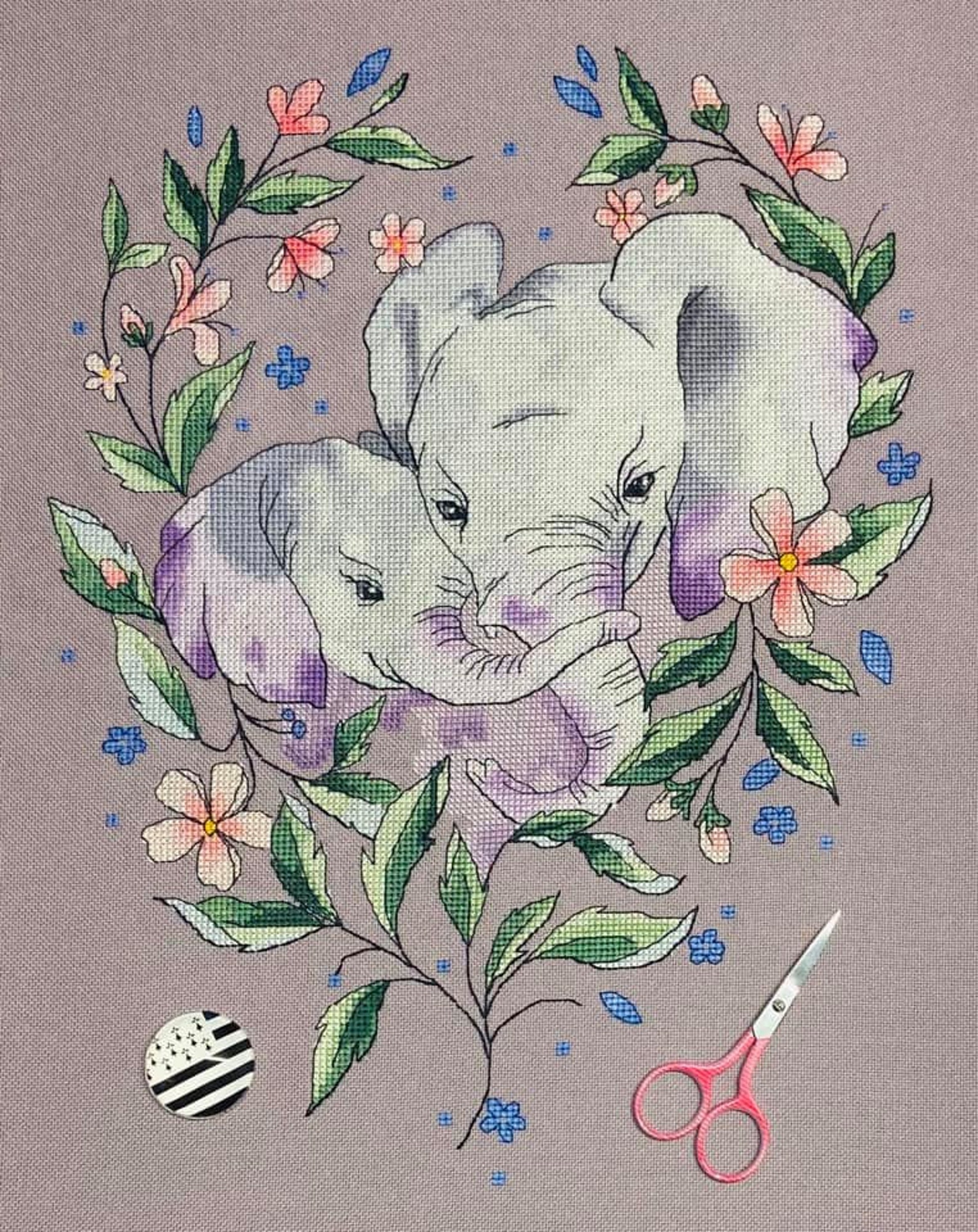 Flower Elephants. Cross Stitch Pattern. Cross Stitch Design. - Etsy
