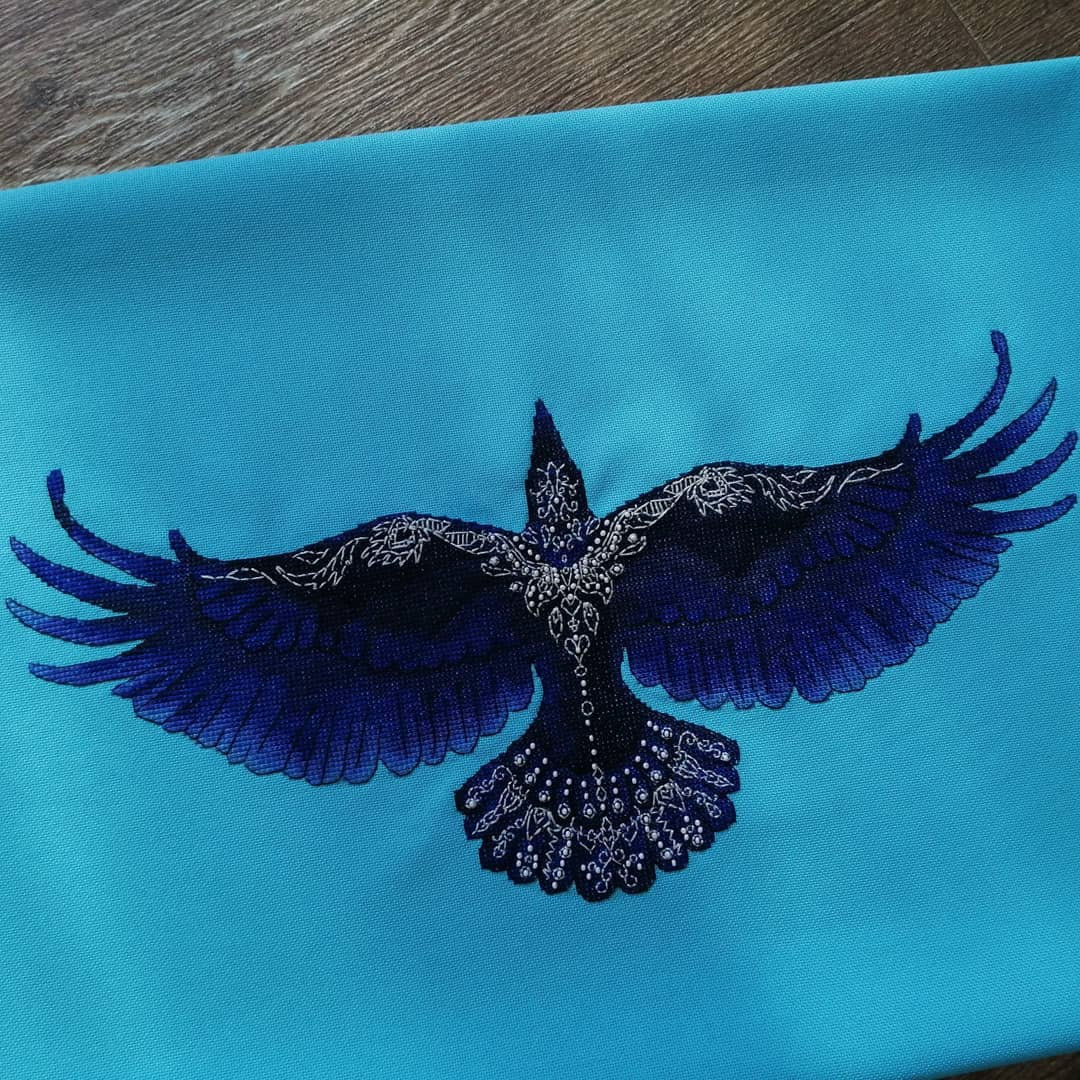 Raven. Cross Stitch Pattern. Cross Stitch Design. Digital. - Etsy