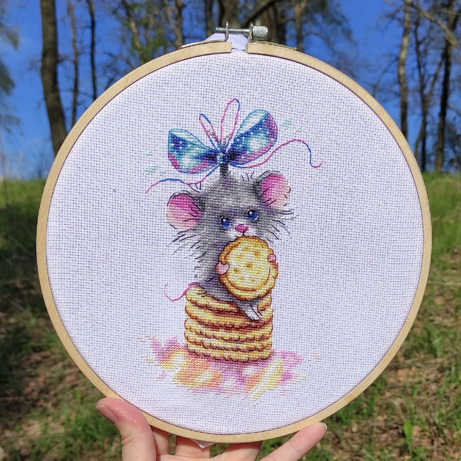 Mouse With Cookies Cross Stitch Mouse Embroidery Cross Stitch - Etsy