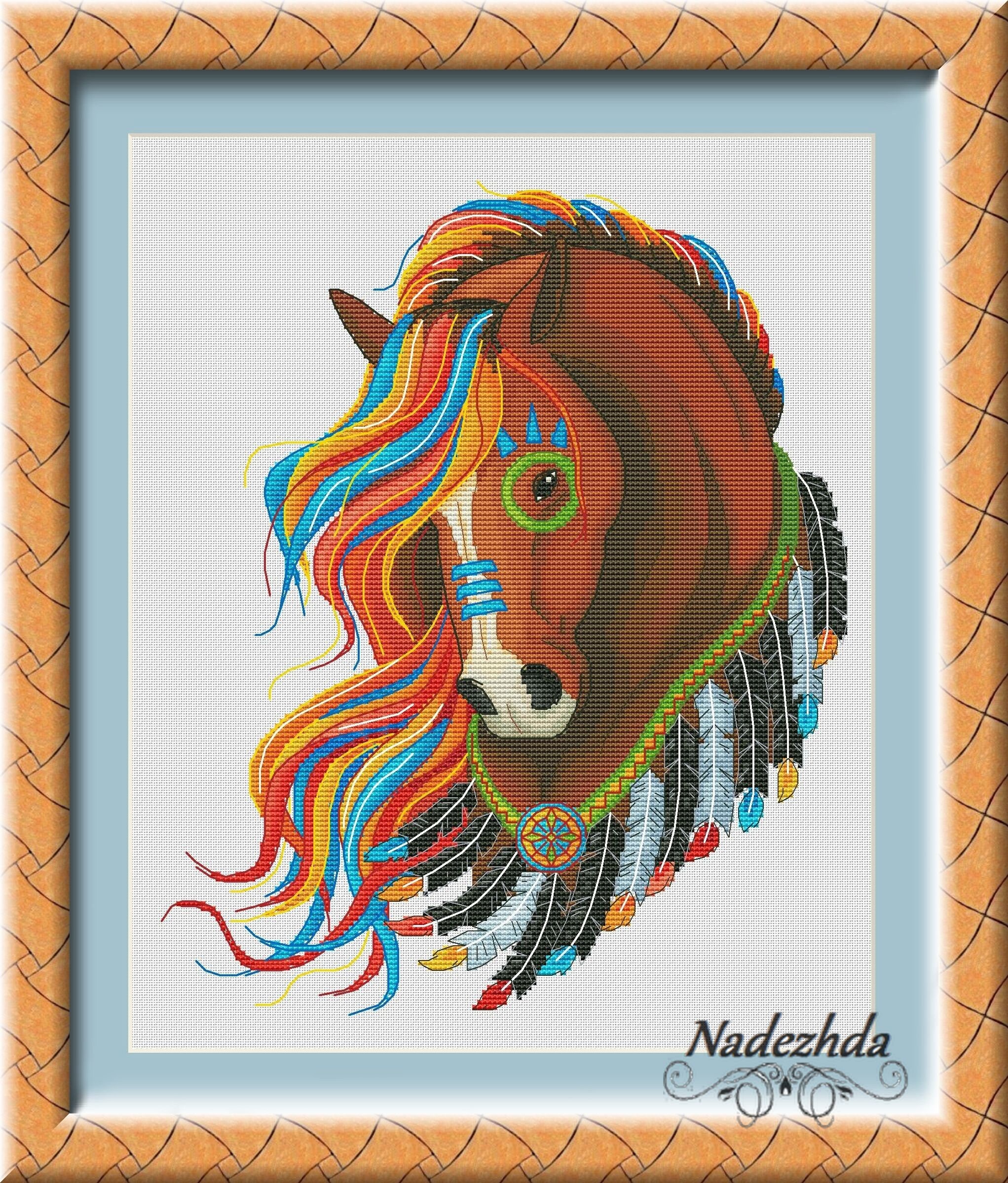 Amerindian Mustang brown. Cross Stitch Pattern. Cross Stitch - Etsy
