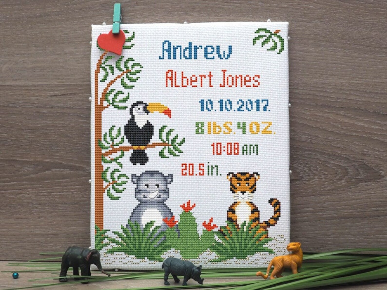 Baby Birth Announcement Cross Stitch Pattern Pdf. Woodland - Etsy