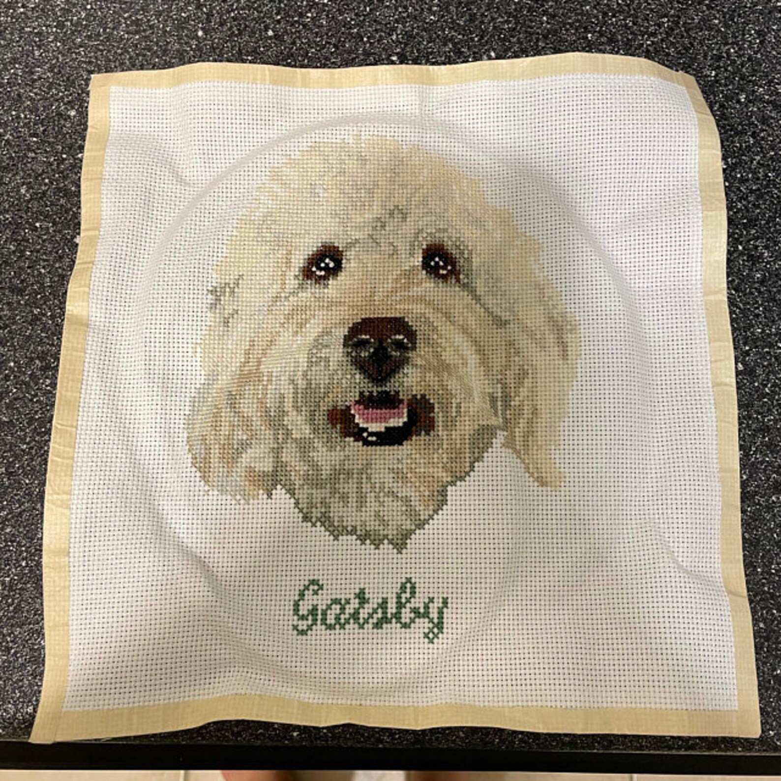 Cream Goldendoodle Dog Counted Cross Stitch Pattern Pdf. | Etsy