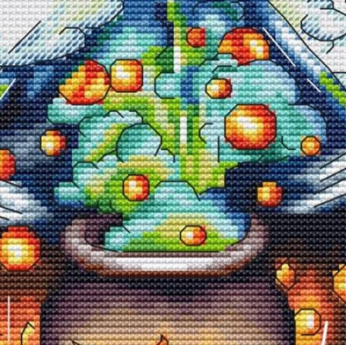 Fire Potion Cross Stitch Potion Embroidery Glass Cross Stitch - Etsy