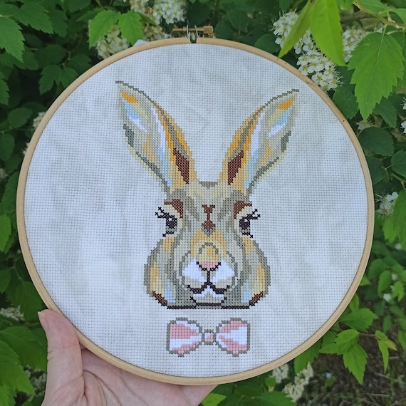 Woodland Rabbit Cross Stitch Pattern Pdf. Nursery Bunny Cross - Etsy
