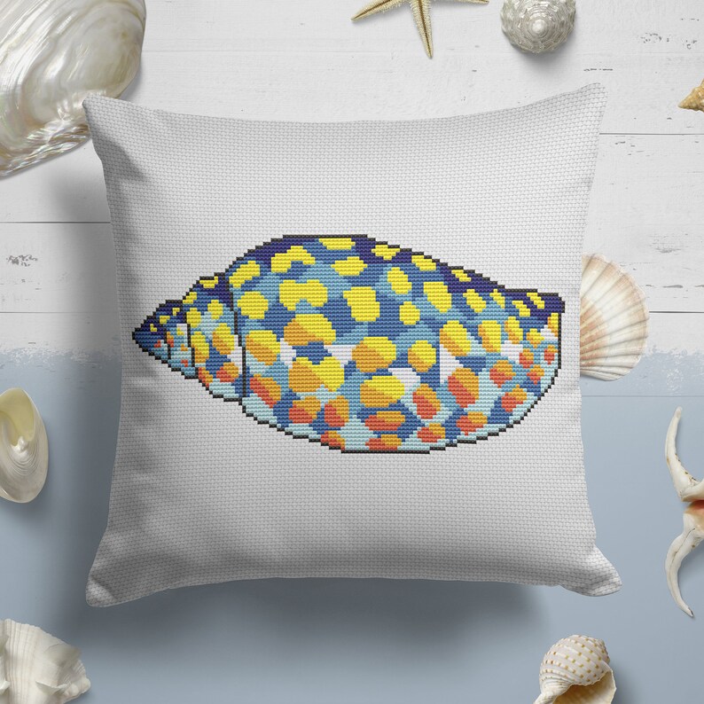 Geometric Seashell Cross Stitch Pattern Pdf. Ocean Cross - Etsy