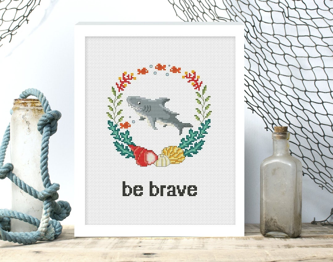 Ocean Baby Shark Cross Stitch Pattern Pdf. Nursery Decor. Under the Sea ...