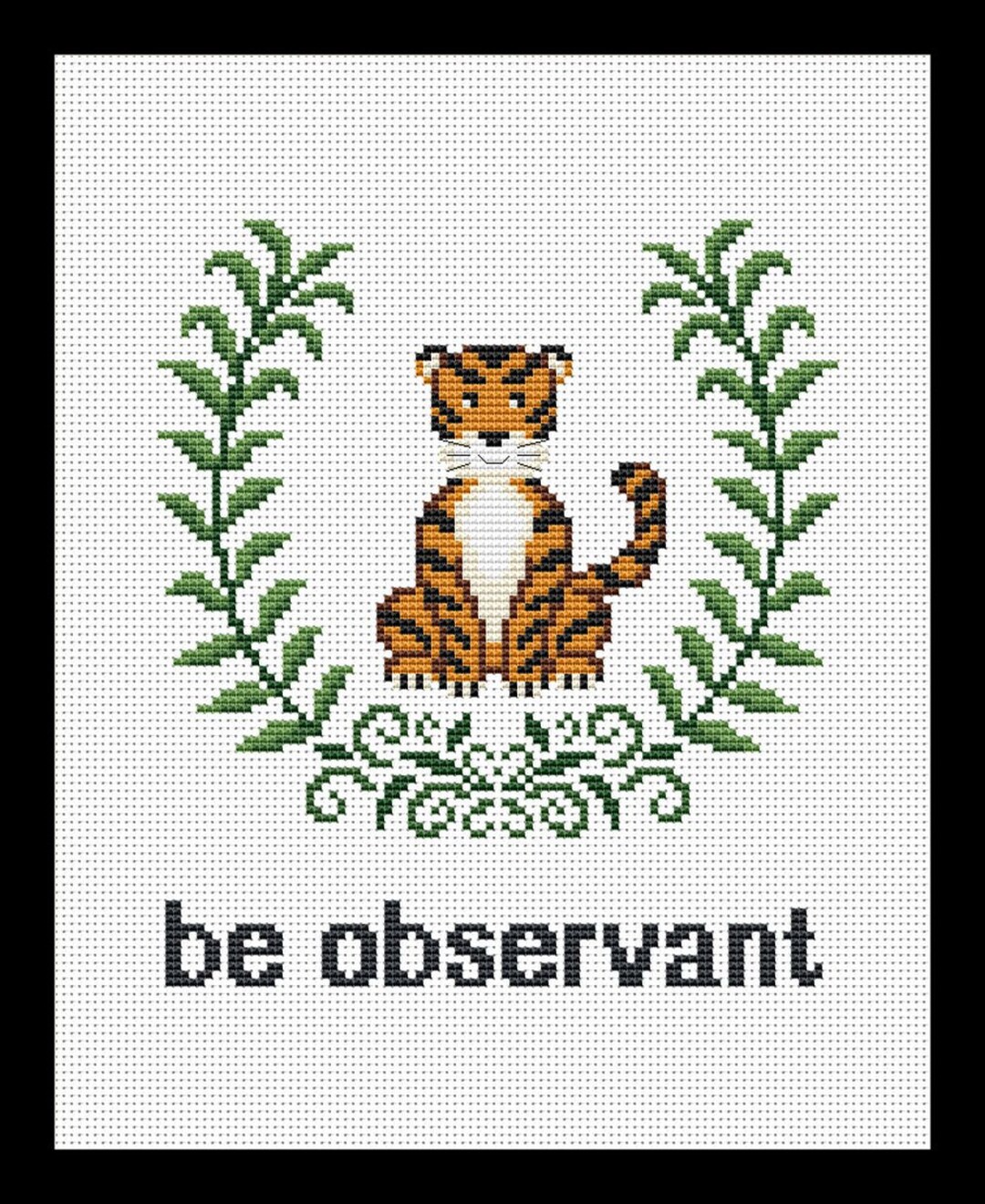 Woodland Baby Tiger Cross Stitch Pattern Pdf. Nursery Decor. Forest ...
