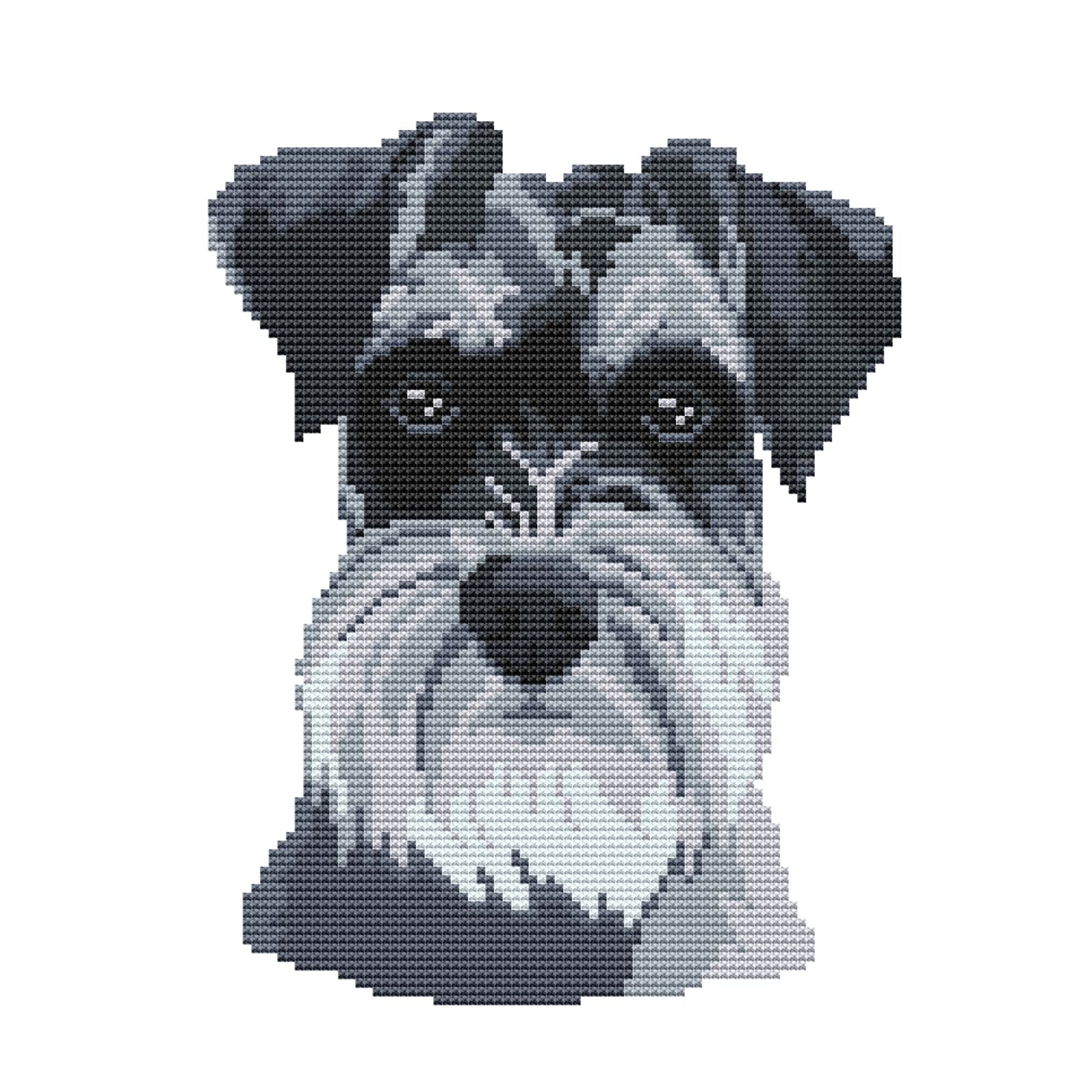 Schnauzer Dog Cross Stitch Pattern Pdf. Modern Pet Memorial | Etsy