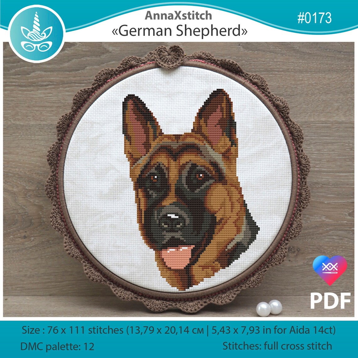 German Shepherd Dog Counted Cross Stitch Pattern Pdf. Modern - Etsy