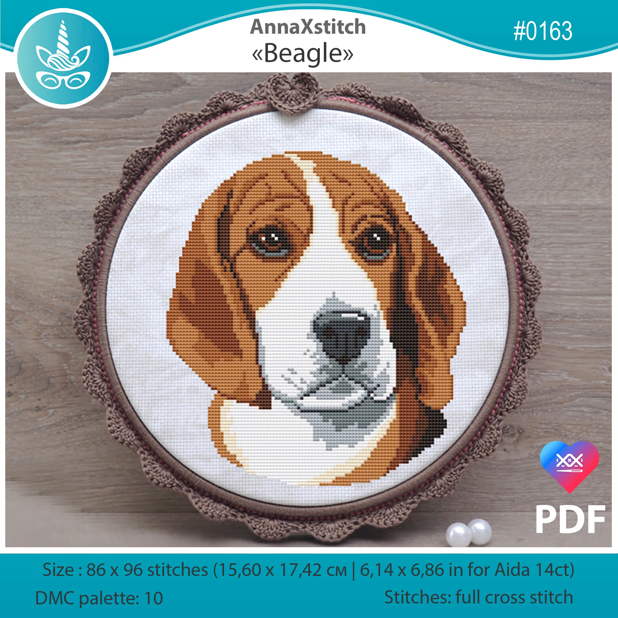Beagle Dog Counted Cross Stitch Pattern Pdf. Modern Pet - Etsy