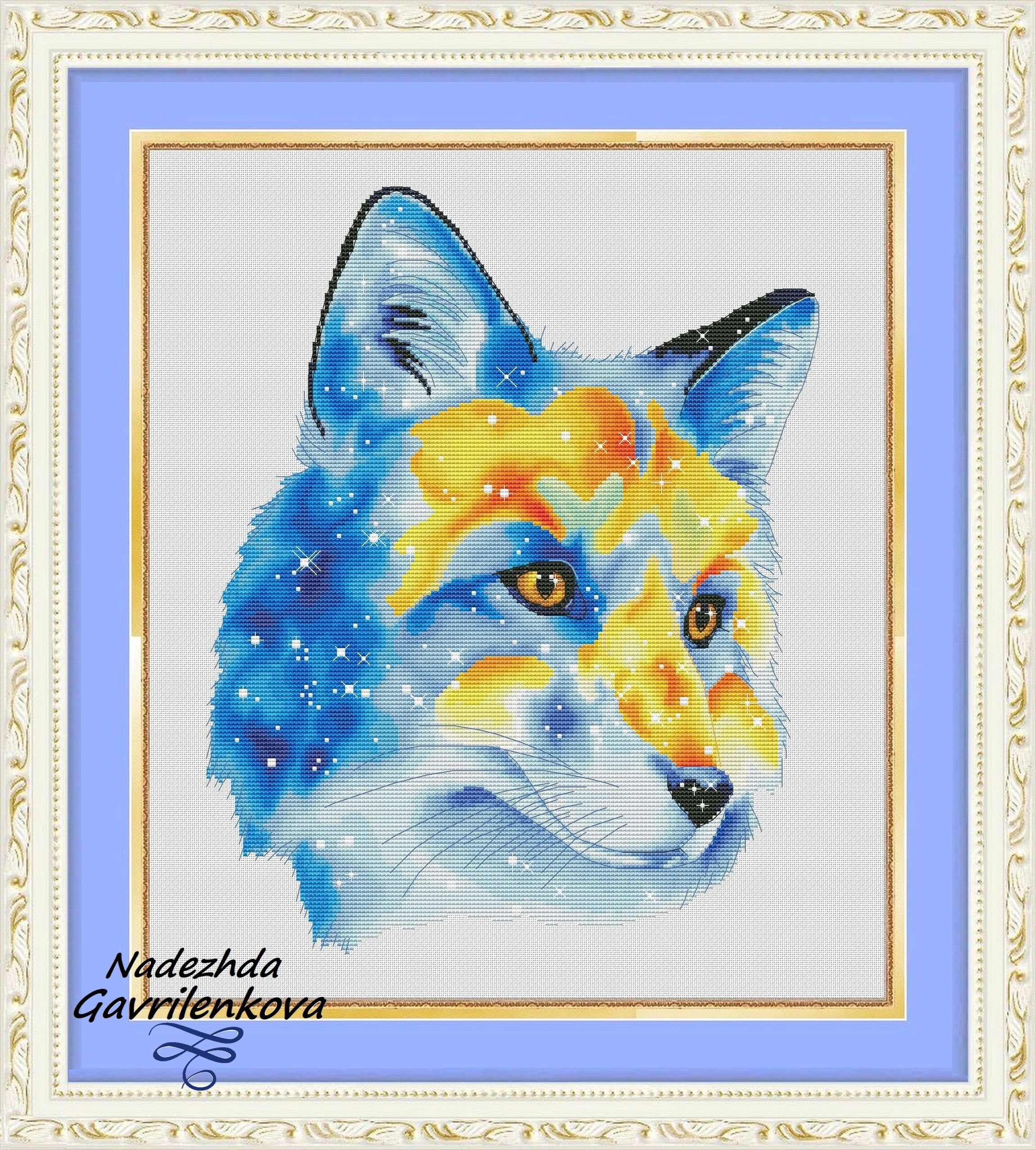 Space Fox. Cross Stitch Pattern. Cross Stitch Design. Digital. - Etsy