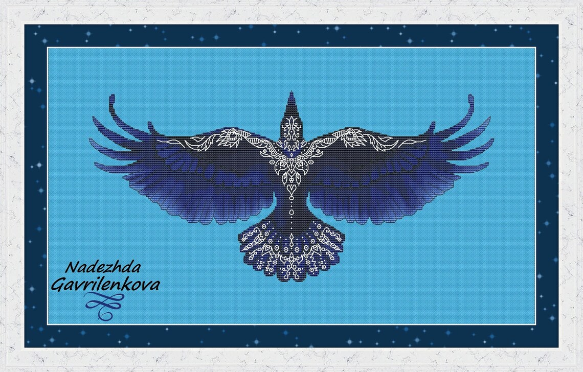 Raven. Cross Stitch Pattern. Cross Stitch Design. Digital. - Etsy