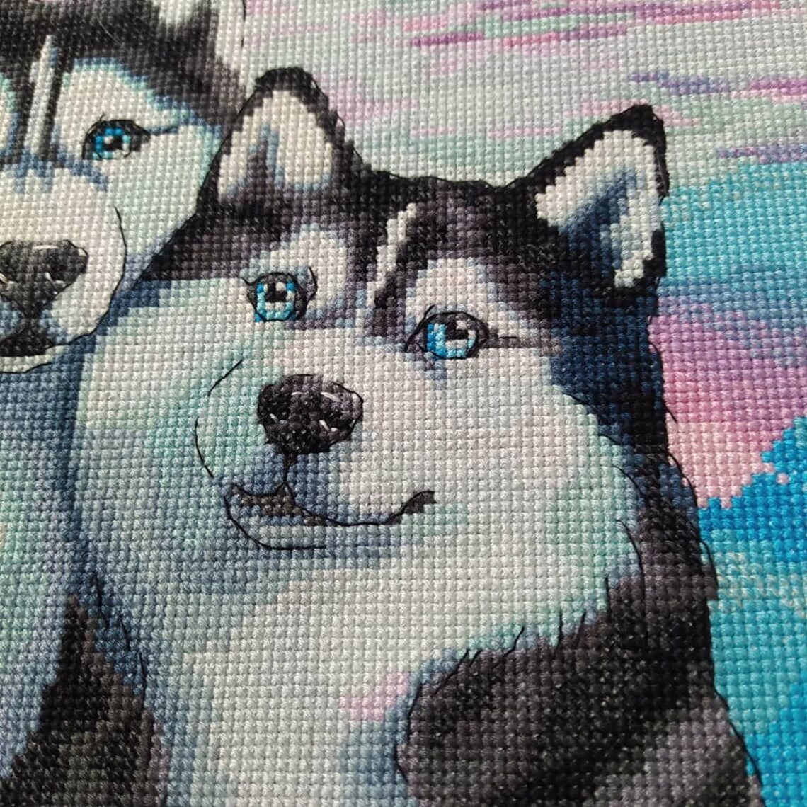 Husky's Love. Cross Stitch Pattern. Cross Stitch Design. - Etsy