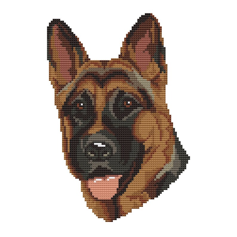 German Shepherd Dog Counted Cross Stitch Pattern Pdf. Modern - Etsy