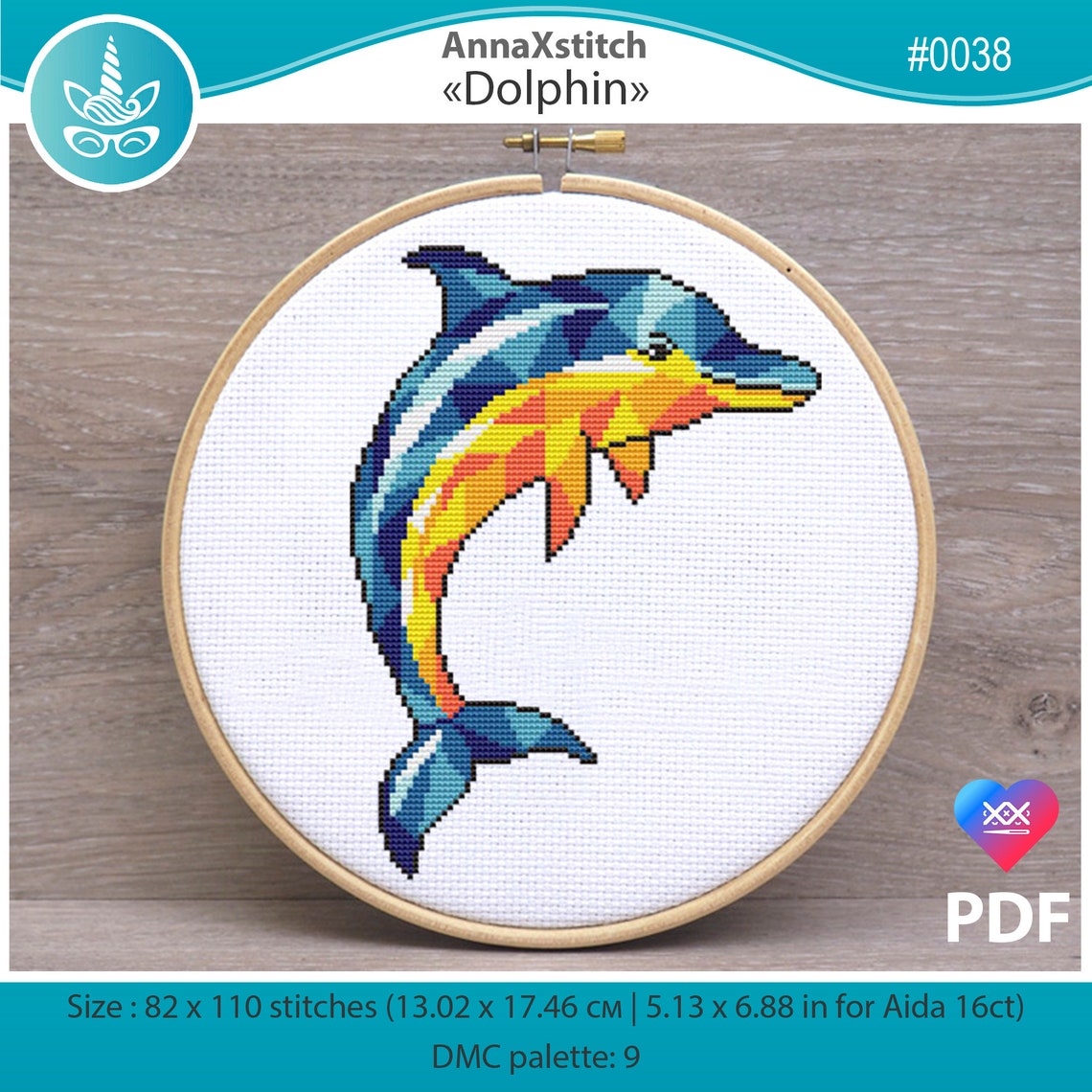 Set of 4 Ocean Animals: Dolphin Shark Orca Whale Cross - Etsy