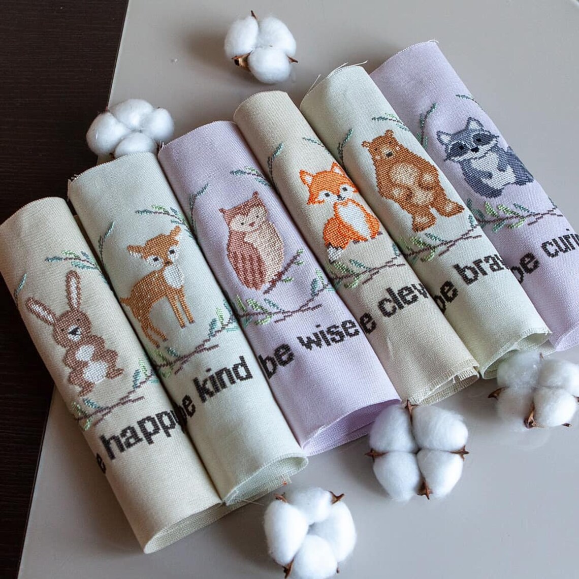 Part 3. 8 Woodland Baby Animals Cross Stitch Pattern Pdf: Elk - Etsy