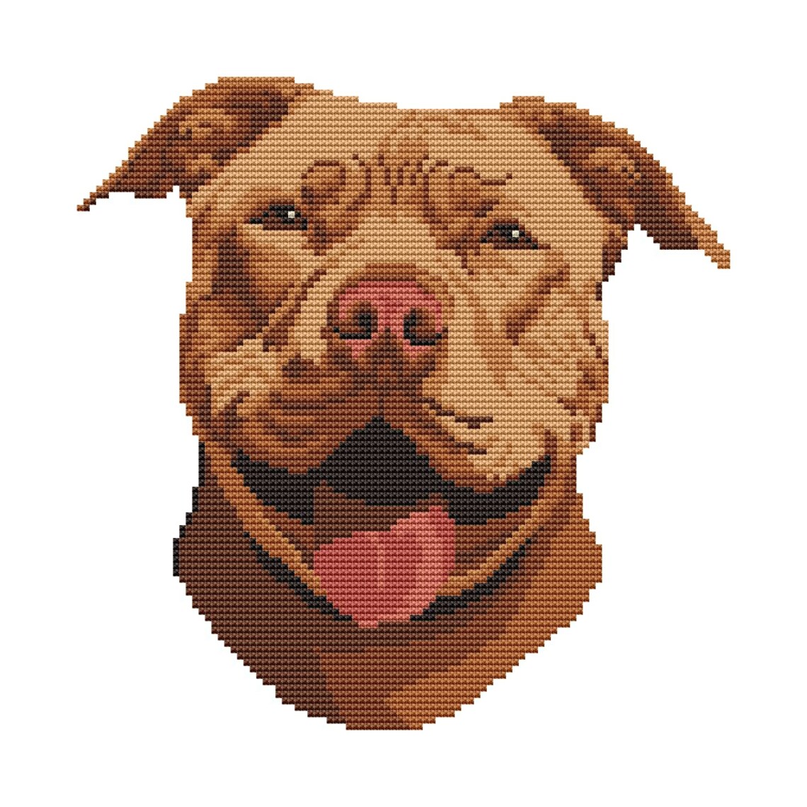 Pitbull Dog Cross Stitch Pattern Pdf. Modern Pet Memorial Gift - Etsy