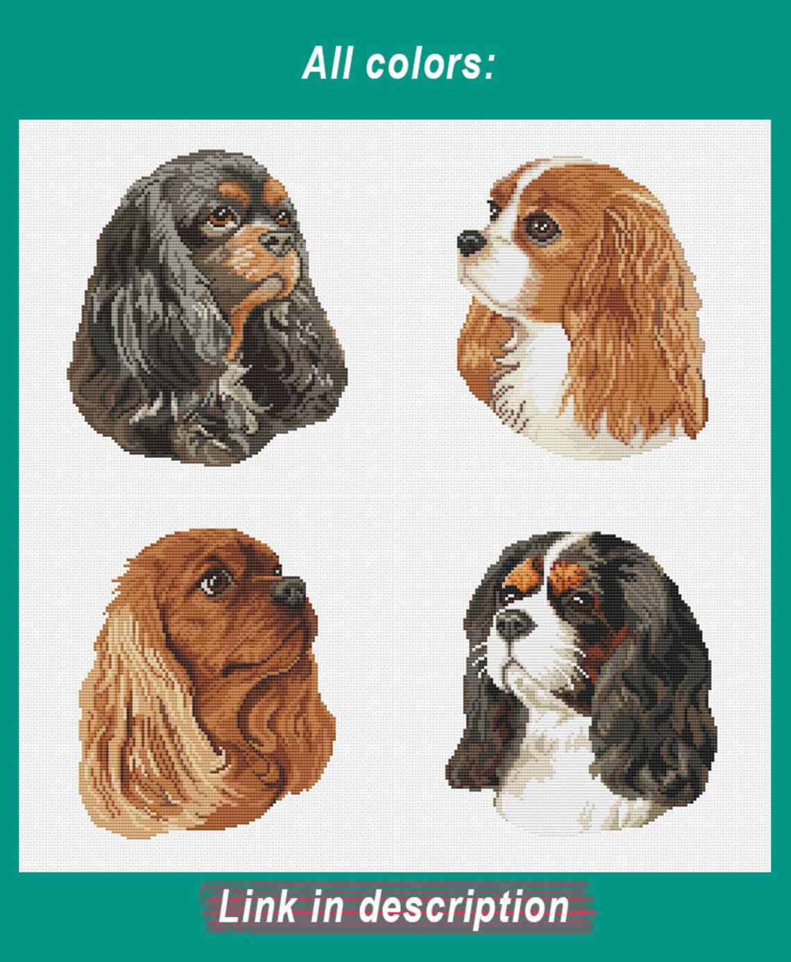 Blenheim Cavalier King Charles Spaniel Dog Counted Cross - Etsy