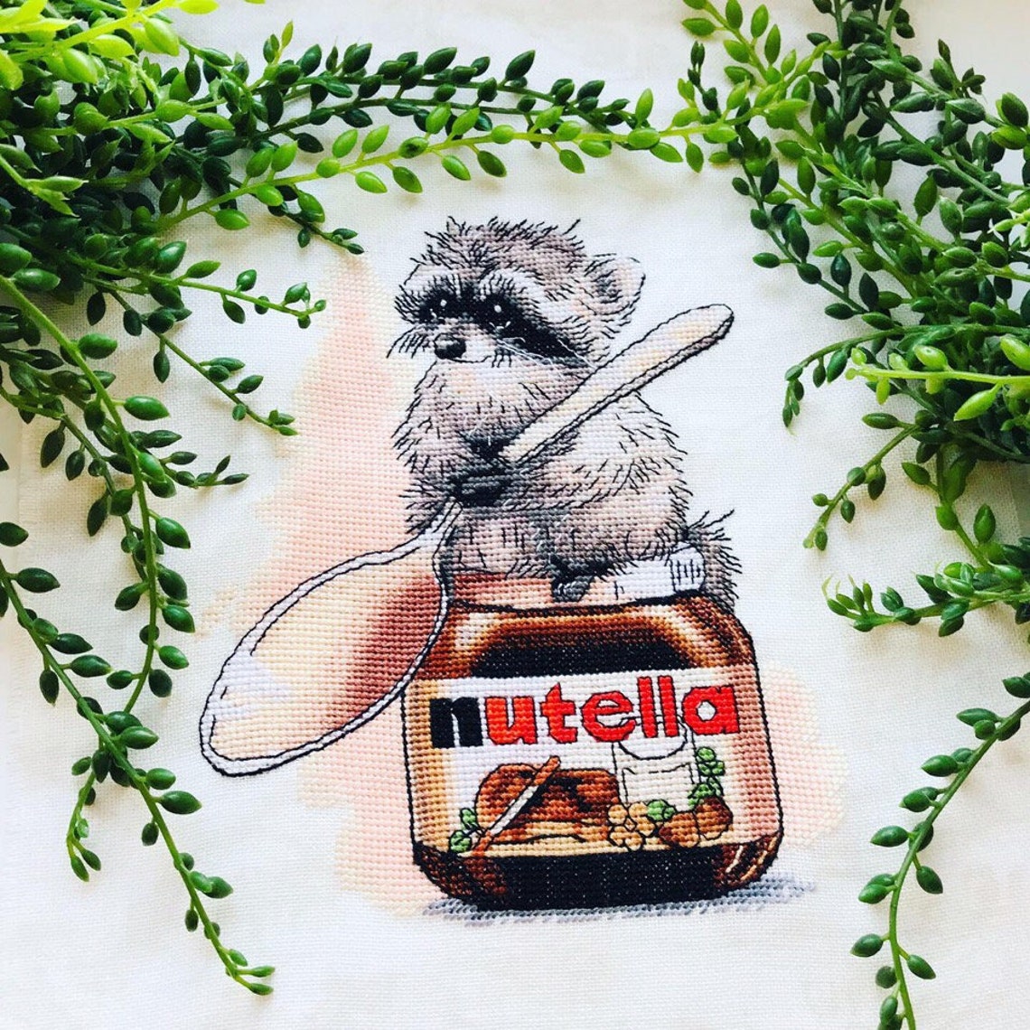 Cross Stitch Raccoon Cross Stitch Animals Cross Stitch Kitchen | Etsy