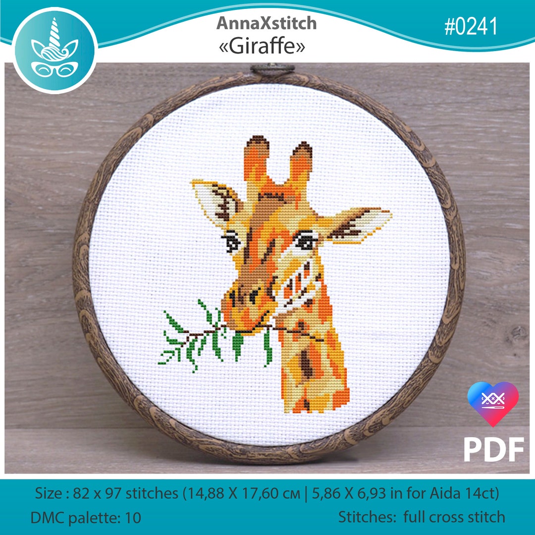 Giraffe Cross Stitch Pattern Pdf. Baby Nursery Cross Stitch. Zoo Jungle ...