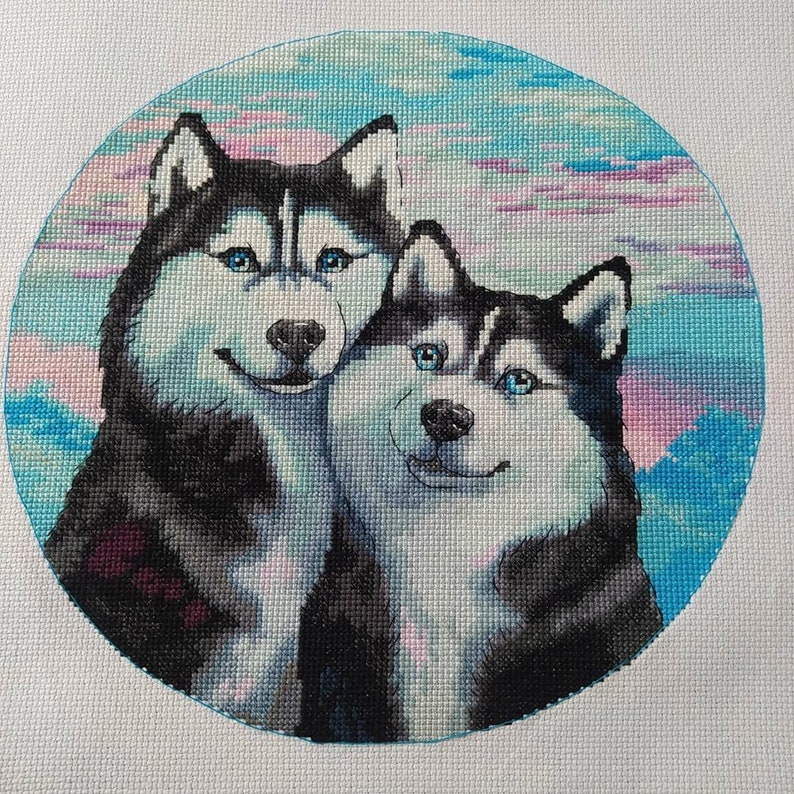 Husky's Love. Cross Stitch Pattern. Cross Stitch Design. - Etsy