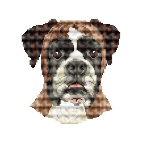 Boxer Dog Counted Cross Stitch Pattern Pdf. Modern Pet | Etsy