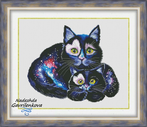 Star Cats. Cross Stitch Pattern. Cross Stitch Design. Digital. - Etsy
