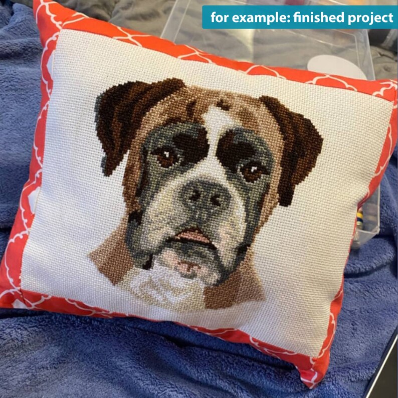 Boxer Dog Counted Cross Stitch Pattern Pdf. Modern Pet | Etsy