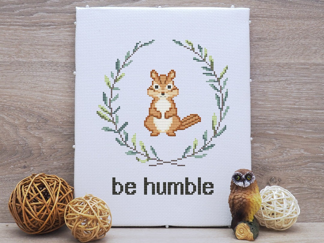 Woodland Baby Chipmunk Cross Stitch Pattern Pdf. Nursery Decor. Forest ...
