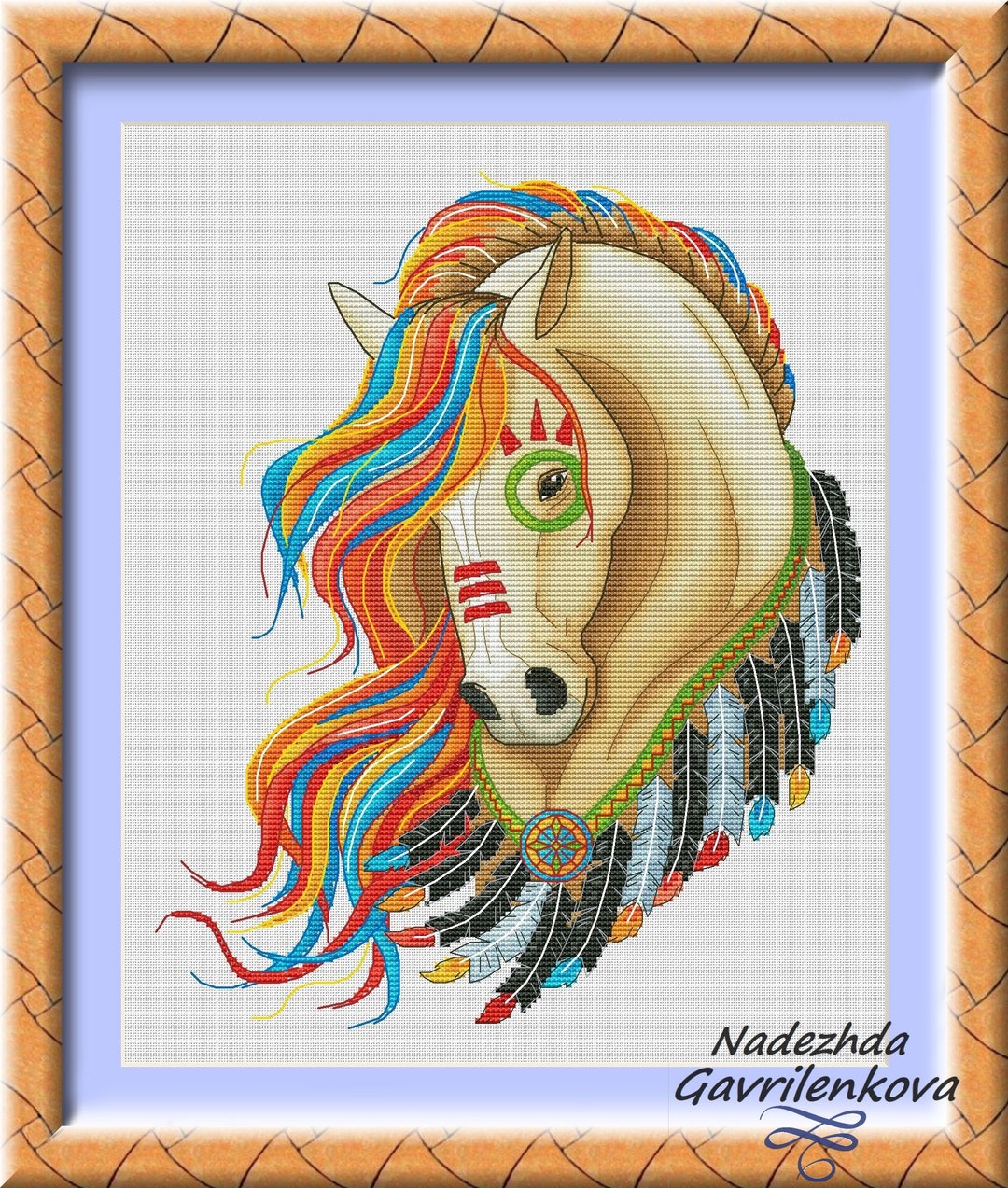 Amerindian Mustang light. Cross Stitch Pattern. Cross Stitch Design ...