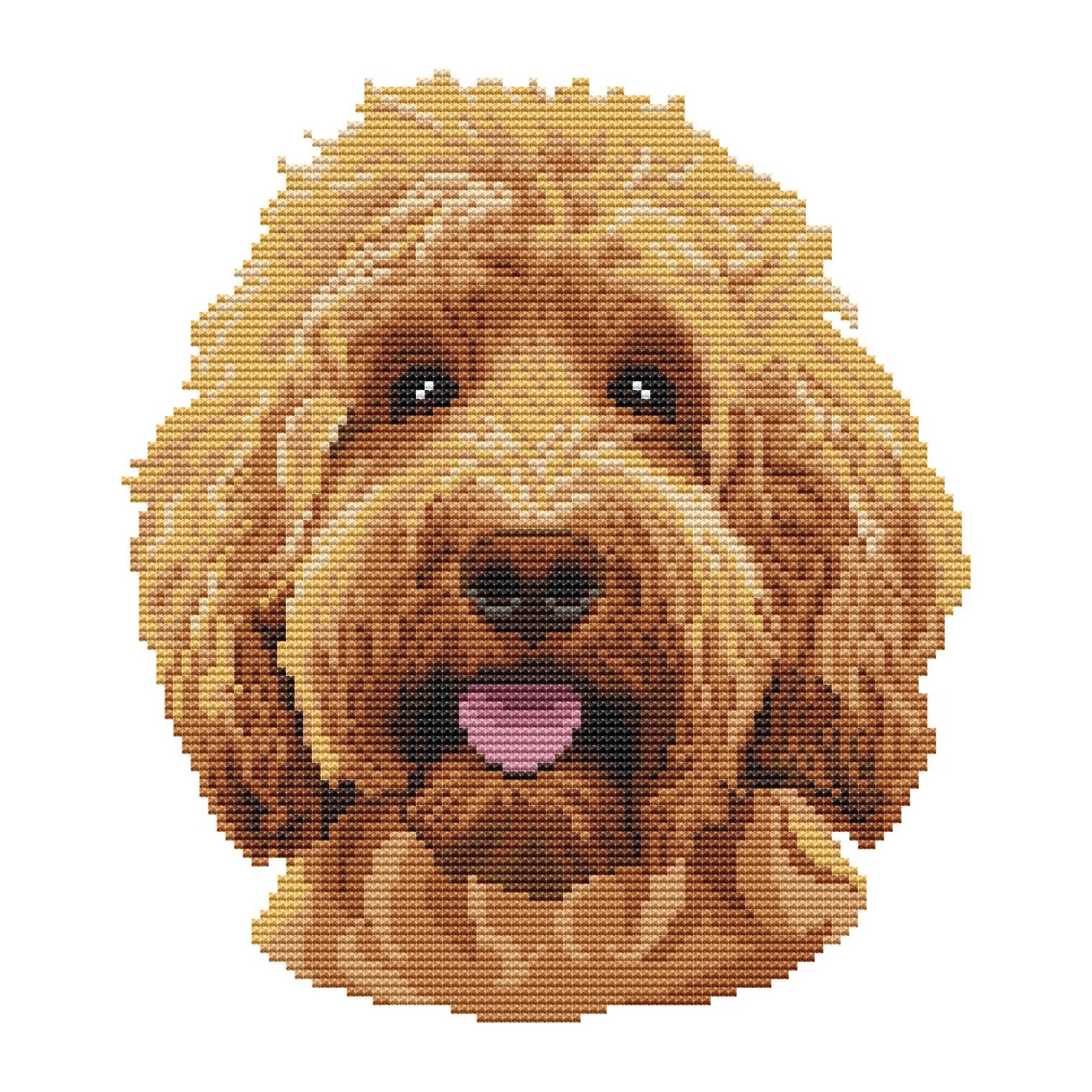 Red Goldendoodle Dog Counted Cross Stitch Pattern Pdf. Modern - Etsy