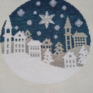 Christmas Town in the Snow Winter Scene Cross Stitch Pattern Pdf Easy ...