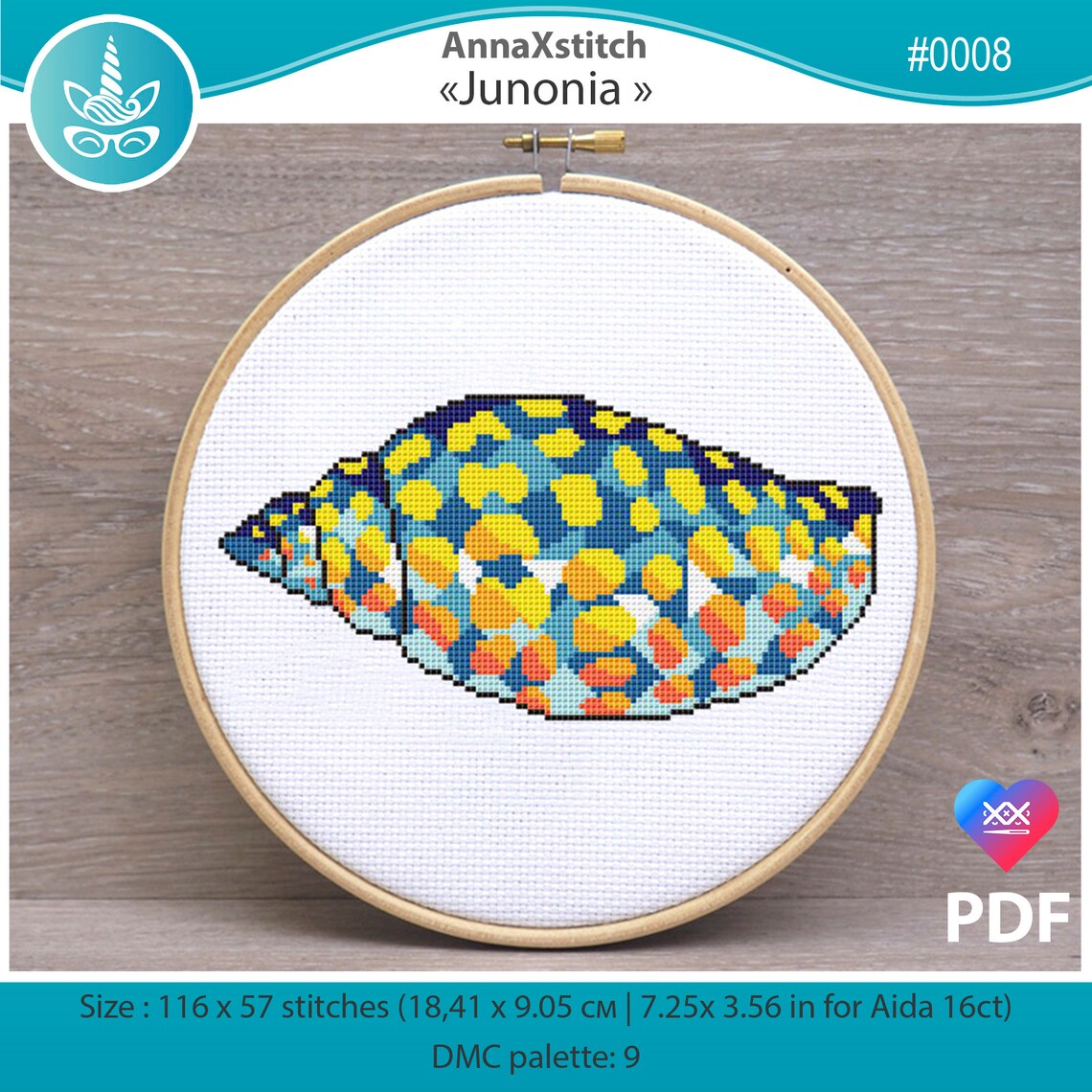 Geometric Seashell Cross Stitch Pattern Pdf. Ocean Cross - Etsy