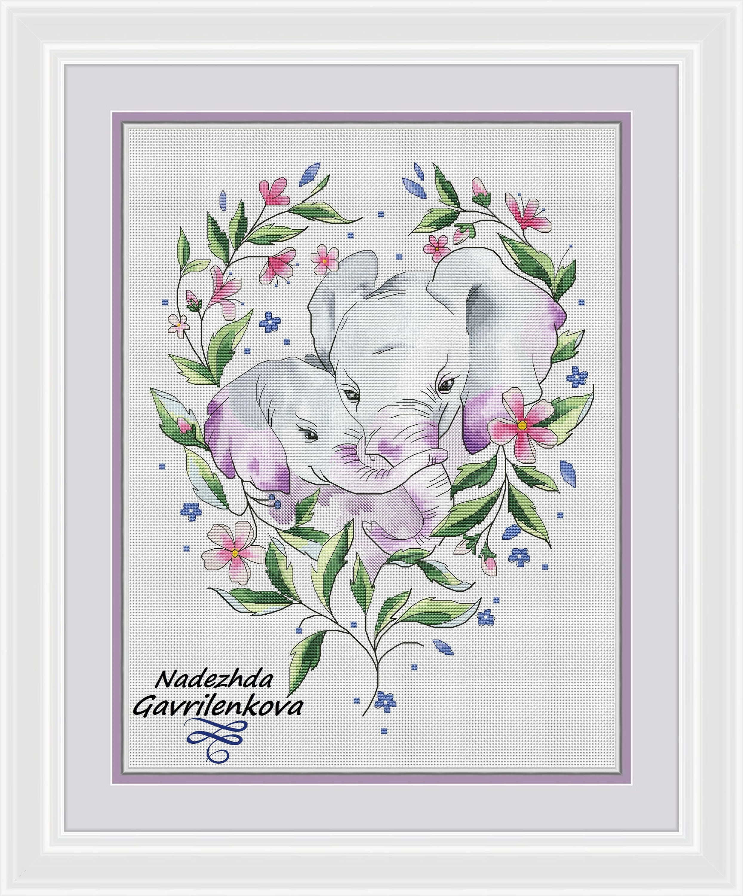 Flower Elephants. Cross Stitch Pattern. Cross Stitch Design. - Etsy