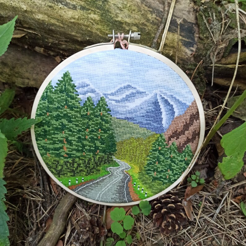 Landscape Counted Cross Stitch Pattern Pdf. Forest Cross - Etsy