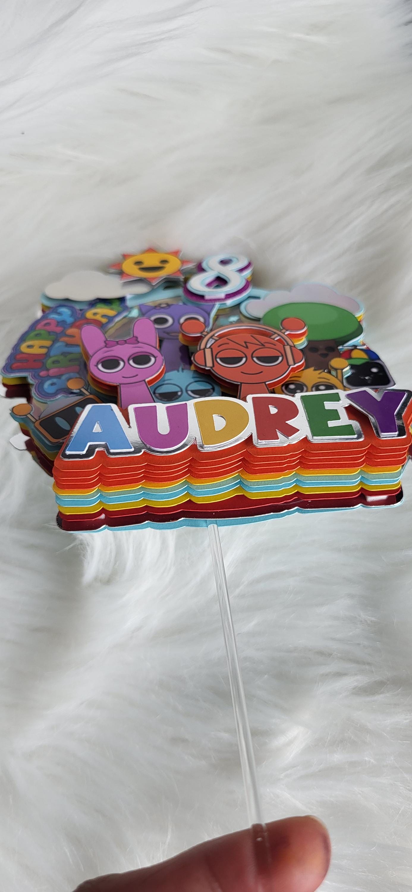 Sprunki Custom Cake Topper, Name and Age - Etsy