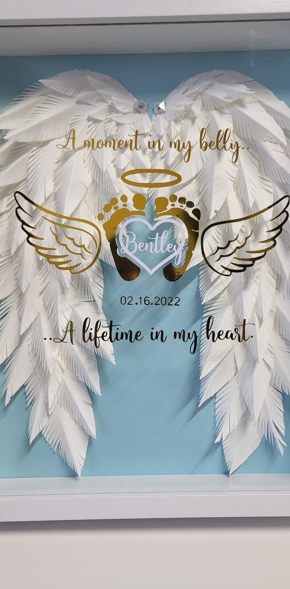 Handmade Memorial Shadow Box: Angel Wings Remembrance Frame - Etsy