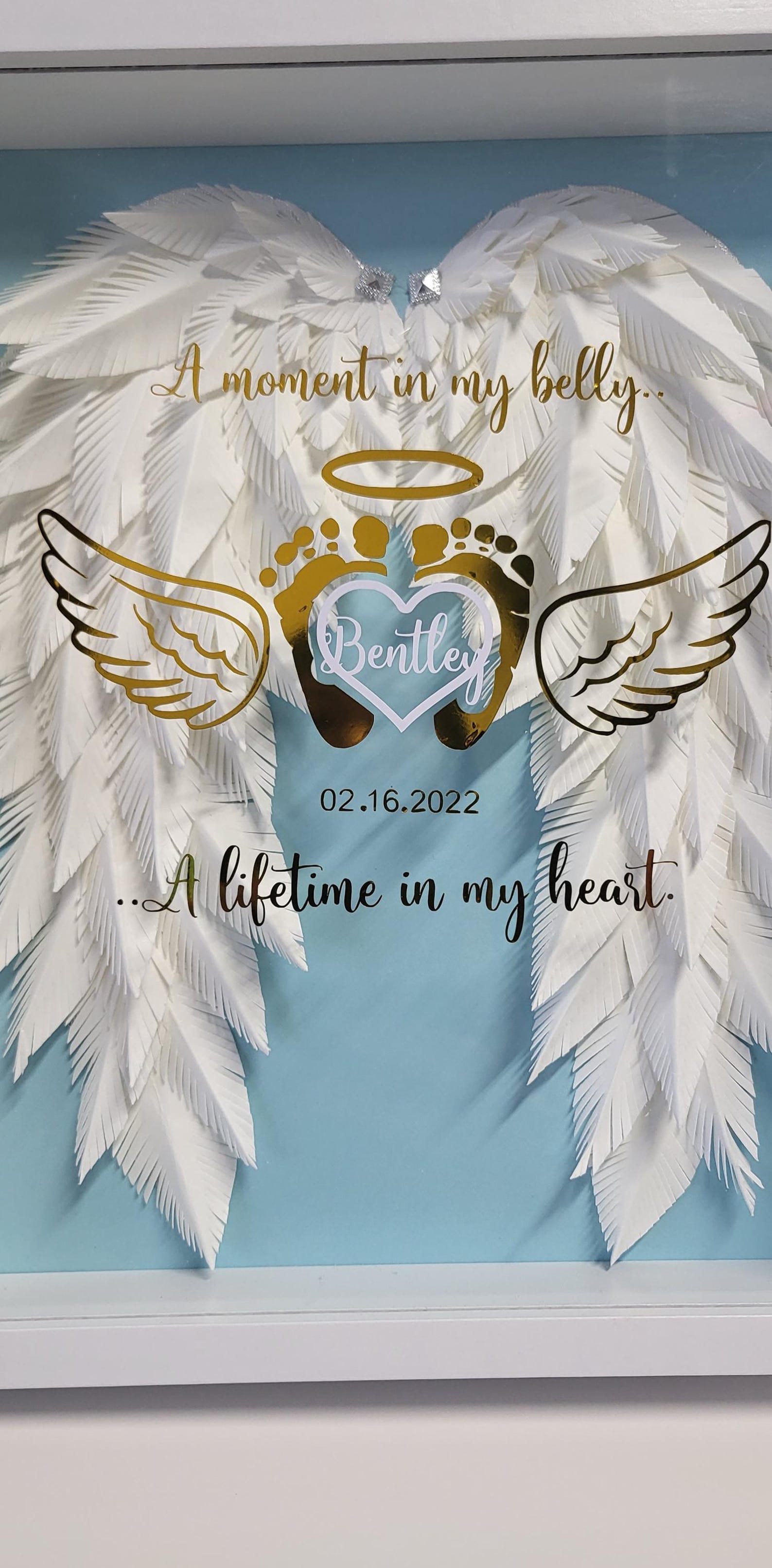 Personalized Angel Wings Shadow Box: Baby Loss Remembrance Keepsake - Etsy