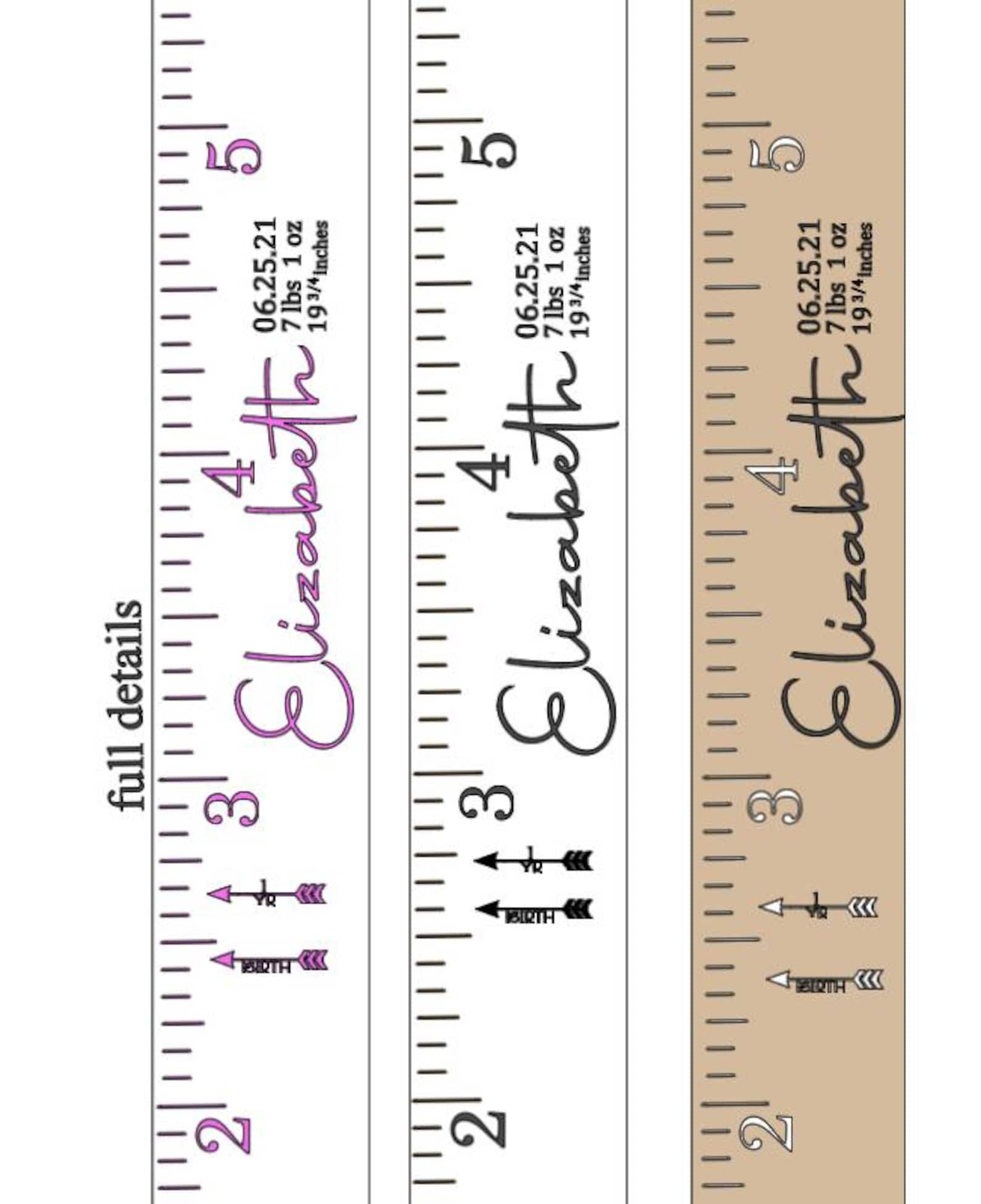 DIY Vinyl Kids Growth Chart Ruler Decal for Boys and Girls/height Ruler ...