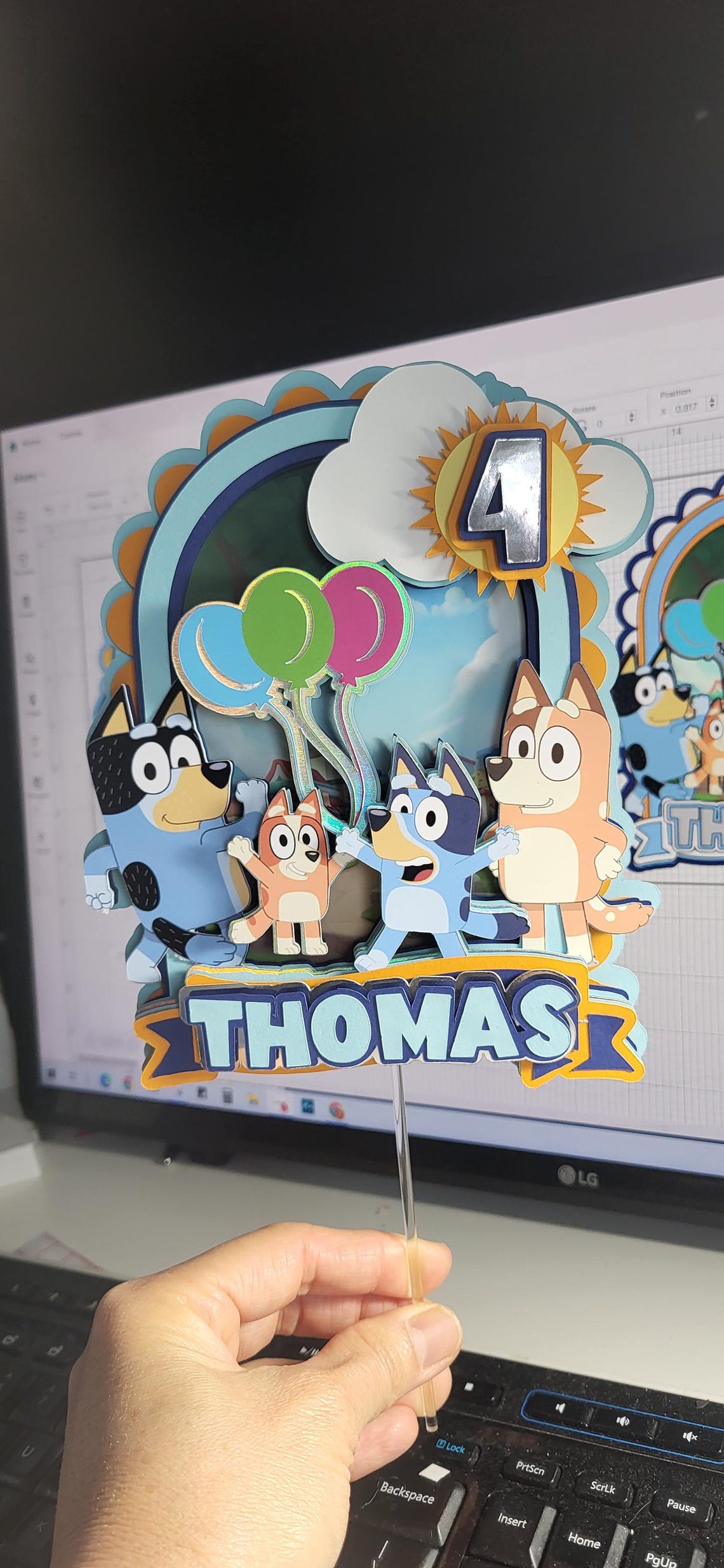 Bluey Cake Topper Custom Party Favor With Name and Age - Etsy