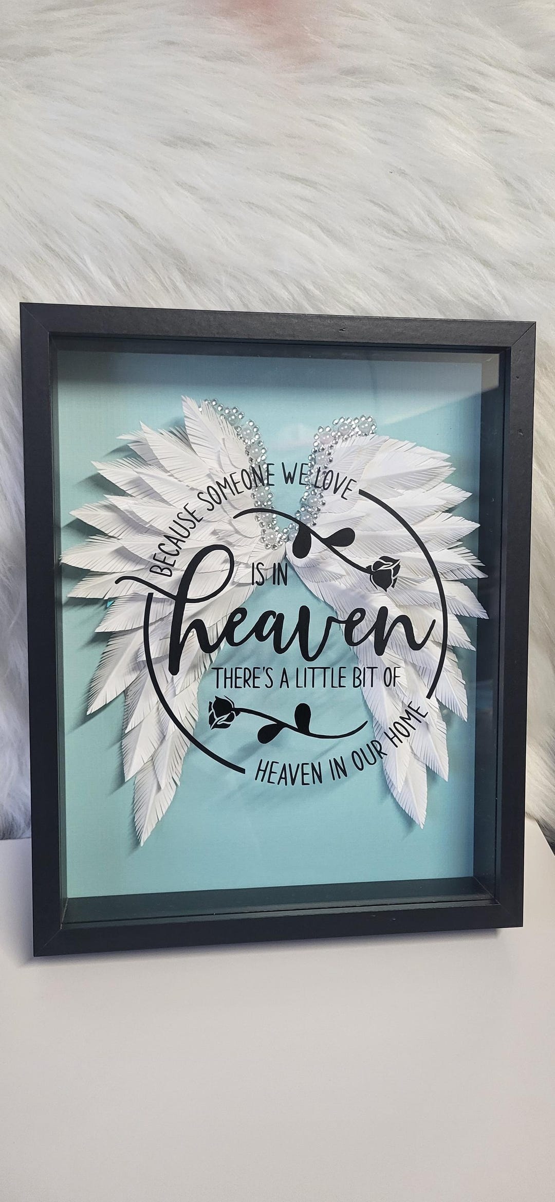 Personalized Angel Wings Shadow Box for Baby Loss Remembrance, Custom ...