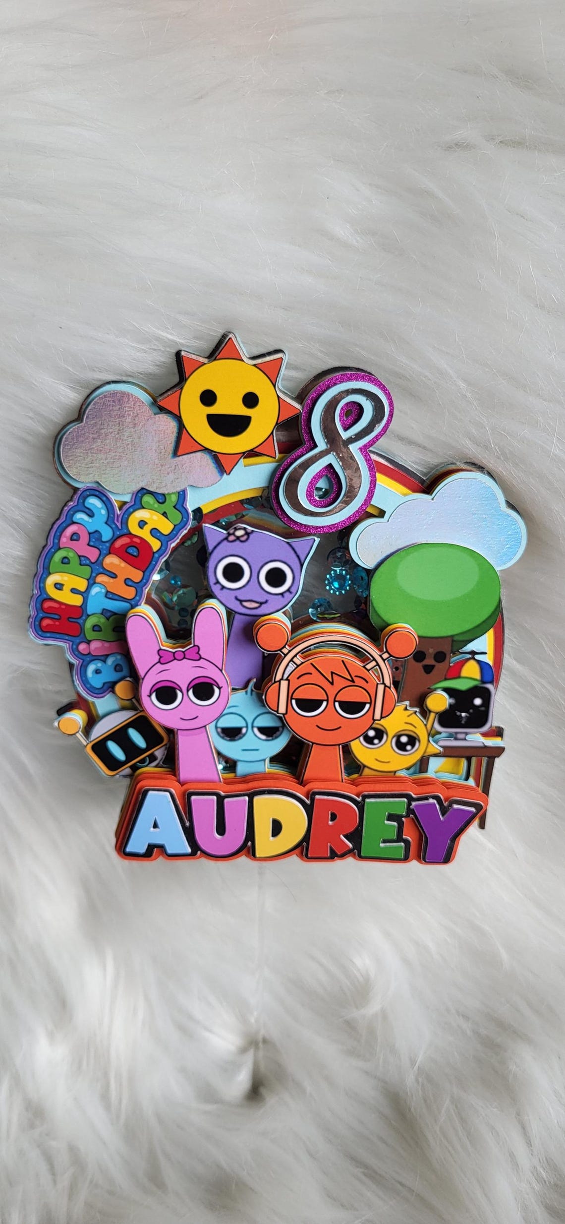 Sprunki Custom Cake Topper, Name and Age - Etsy